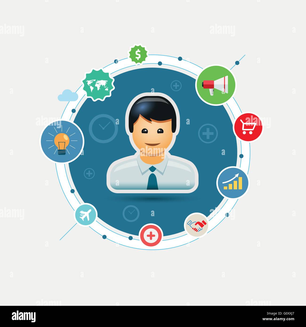 Social media marketing man set hi-res stock photography and images - Alamy