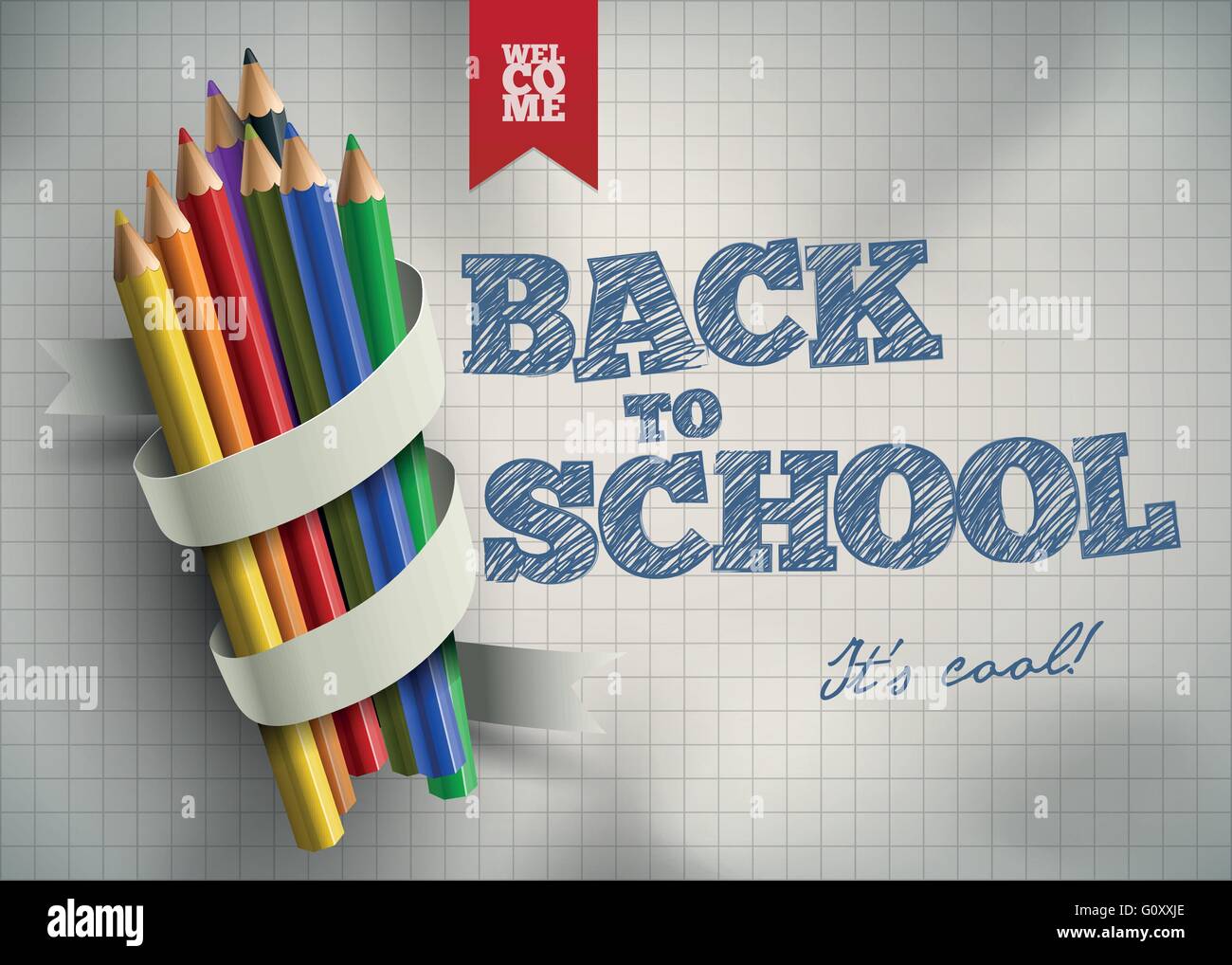 Welcome back to school. Vector illustration. Elements are layered ...