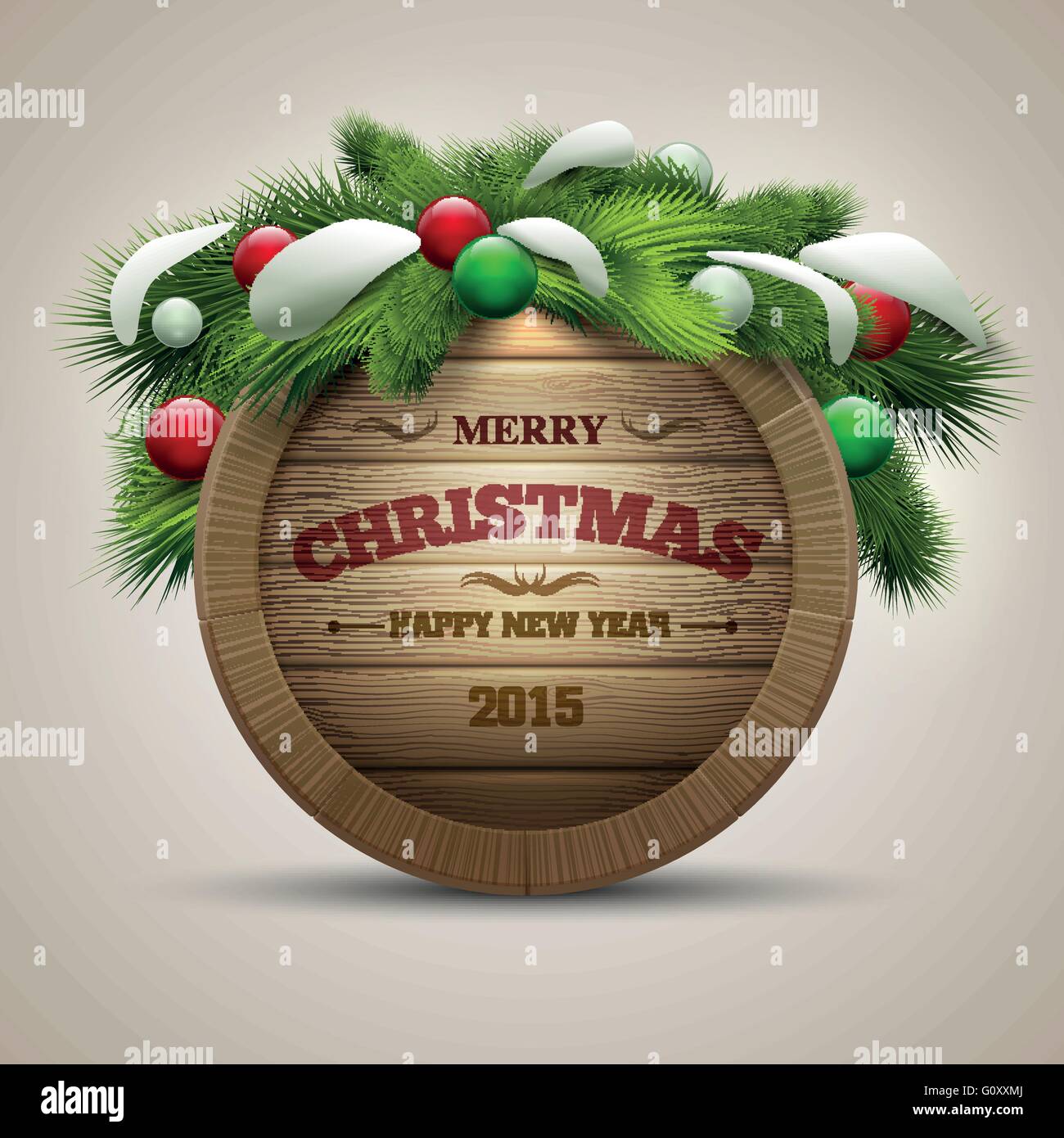Vector realistic illustration of wooden christmas message board ...