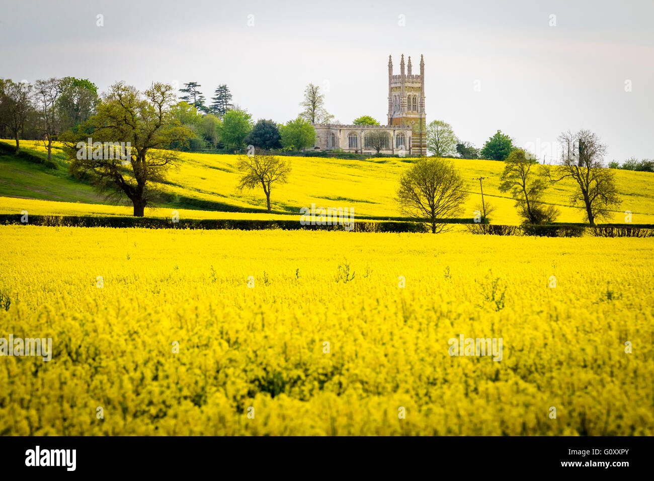 Church of St Mary the Virgin, Whiston on hilltop above filds of Rape ...