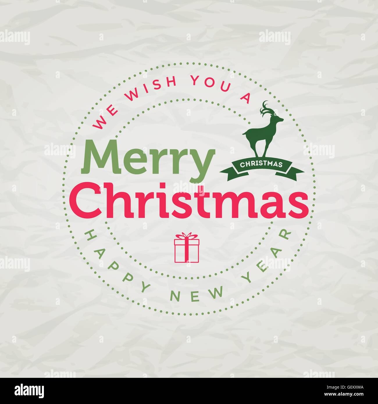 Vector Christmas typographic greeting card design Stock Vector Image ...