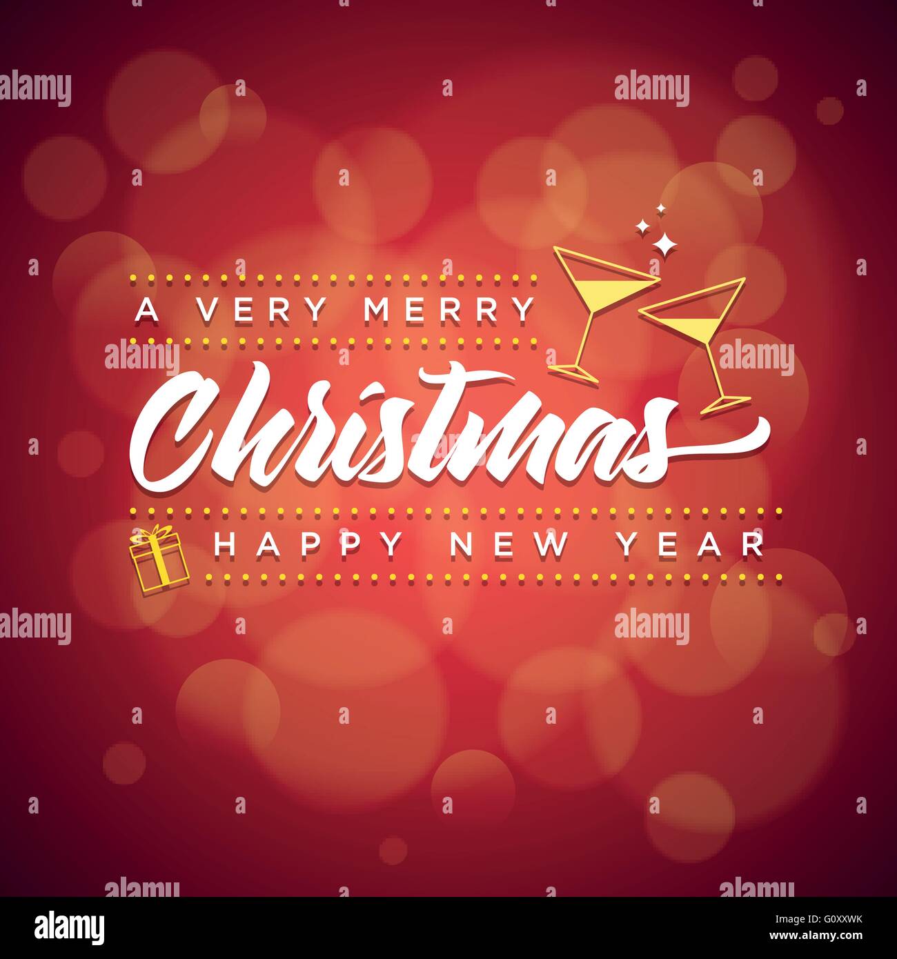 Vector Christmas typographic greeting card design Stock Vector Image ...