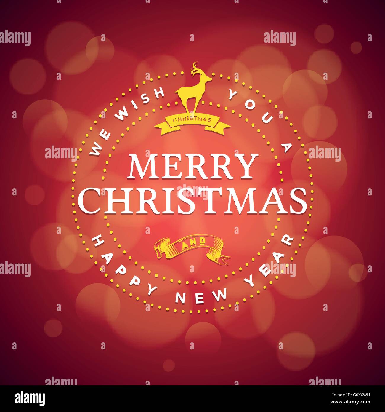 Vector Christmas typographic greeting card design Stock Vector Image ...