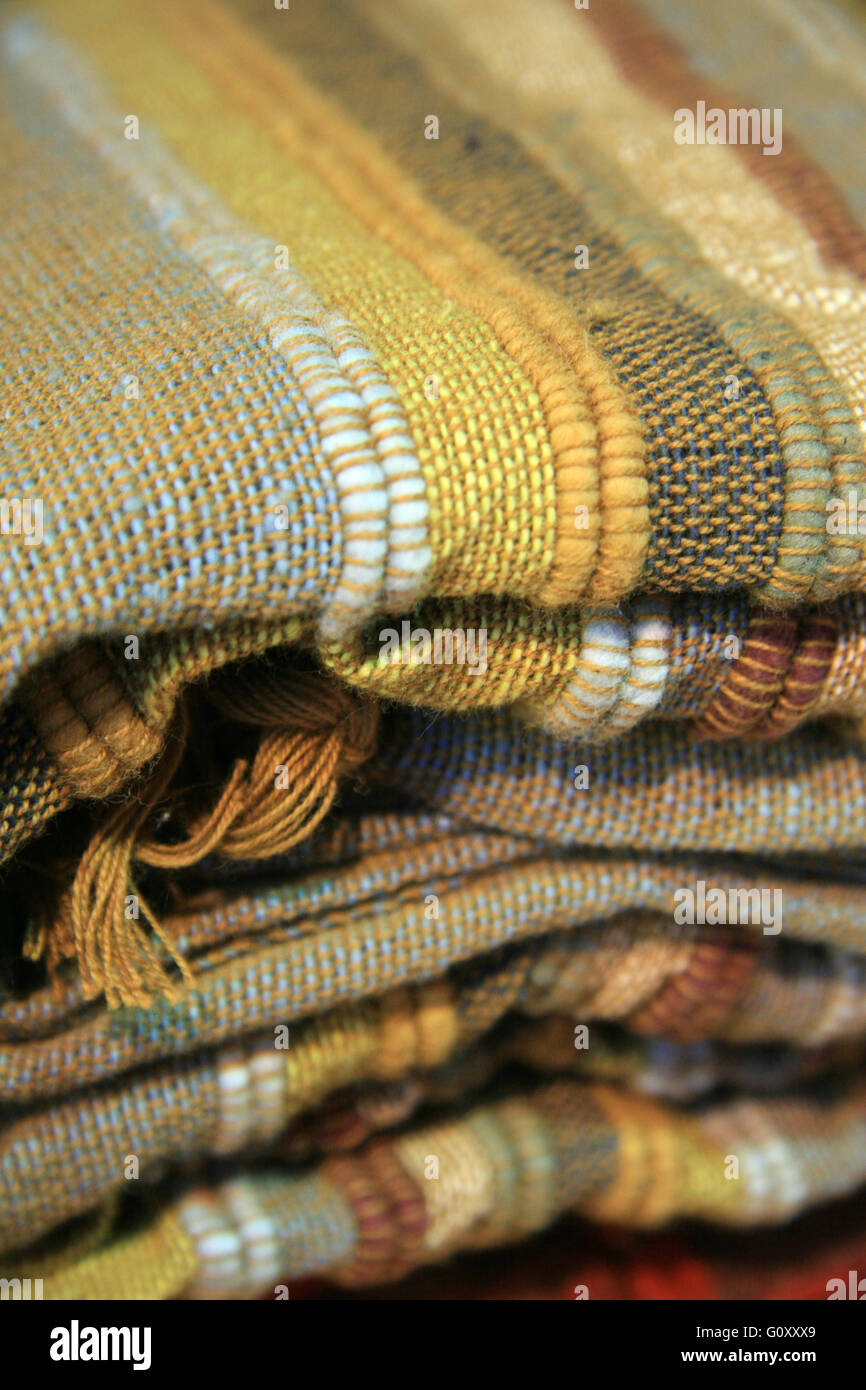 Colourful ornate Indian handmade textiles, material and fabric Stock ...