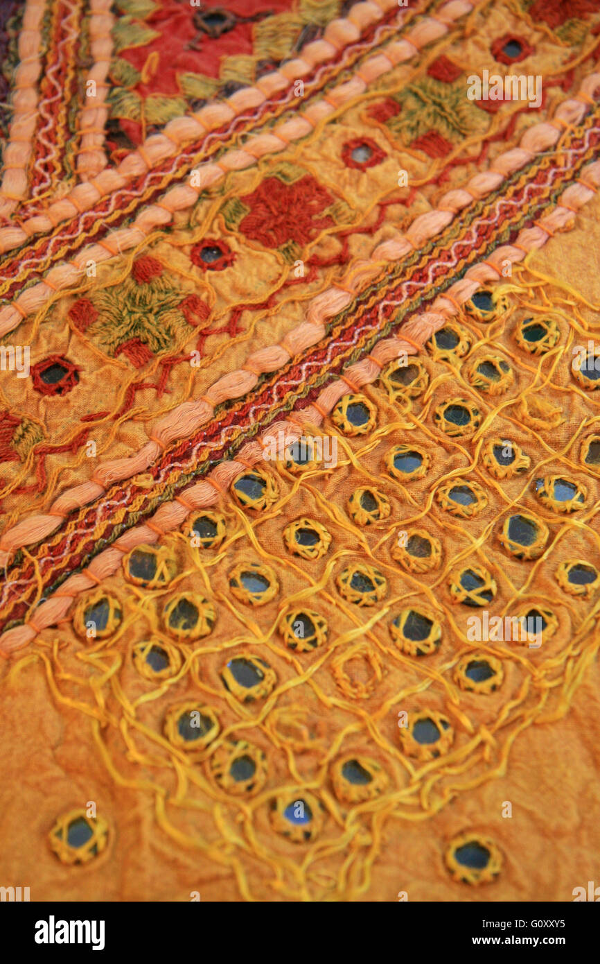 Colourful ornate Indian handmade textiles, material and fabric Stock ...