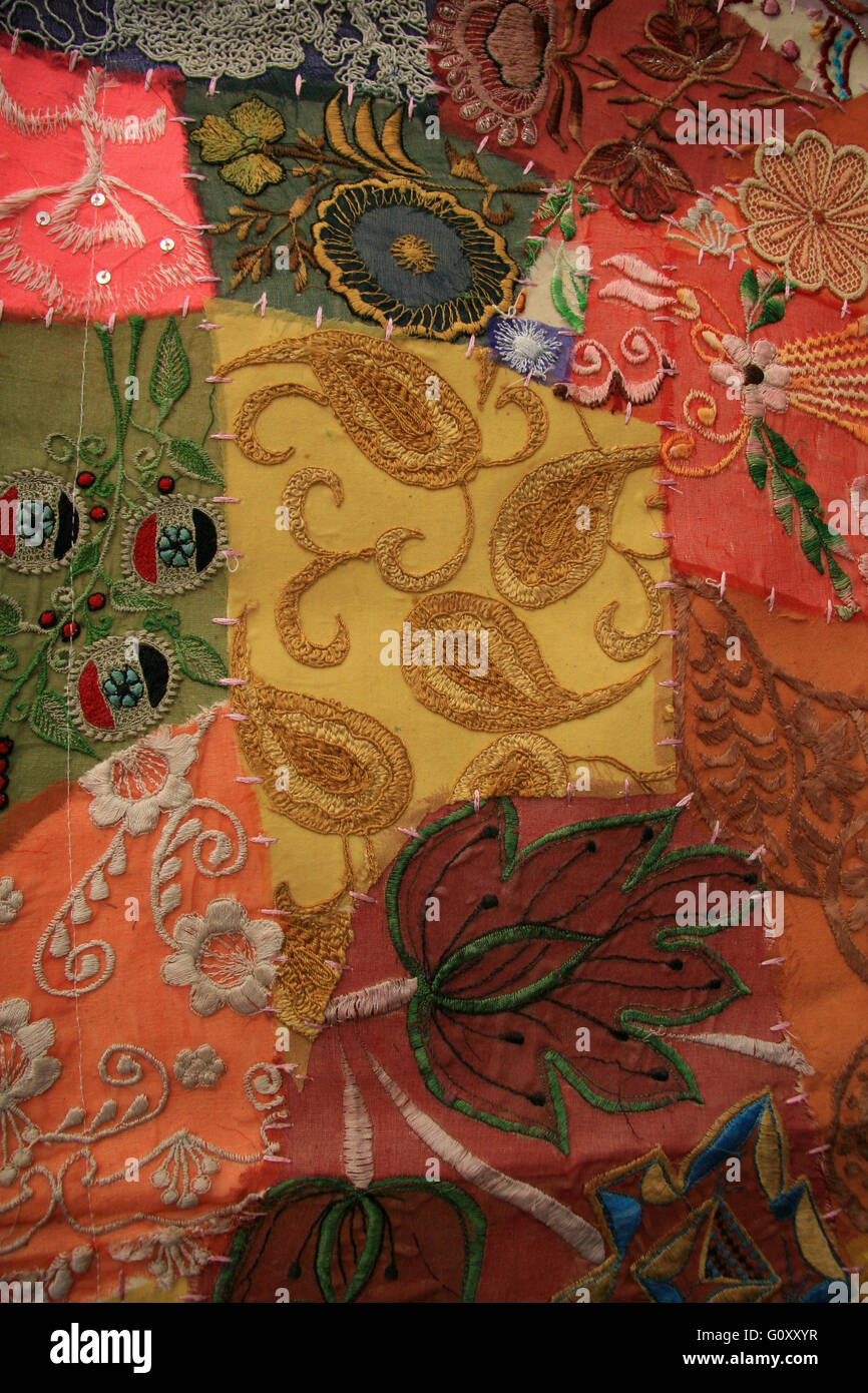 Colourful ornate Indian handmade textiles, material and fabric Stock ...