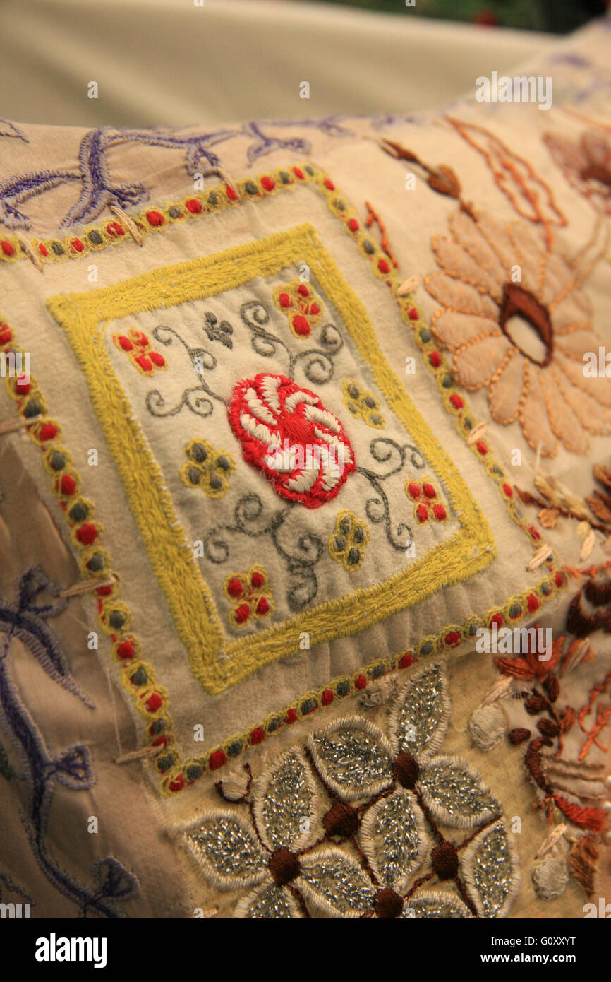 Colourful ornate Indian handmade textiles, material and fabric Stock ...