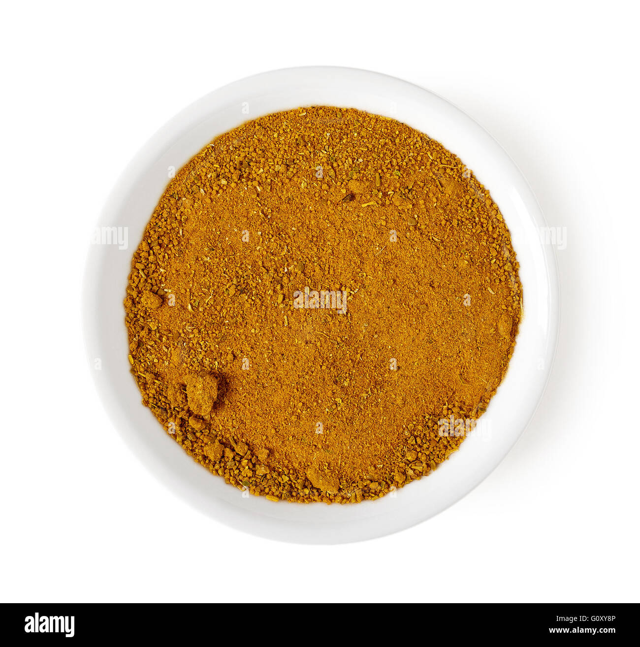 Bowl of curry powder isolated on white background, top view Stock Photo ...