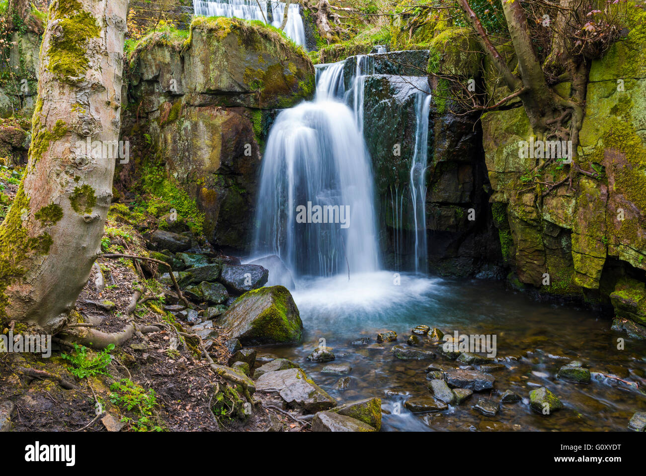 Lumsdale waterfall matlock hi-res stock photography and images - Alamy