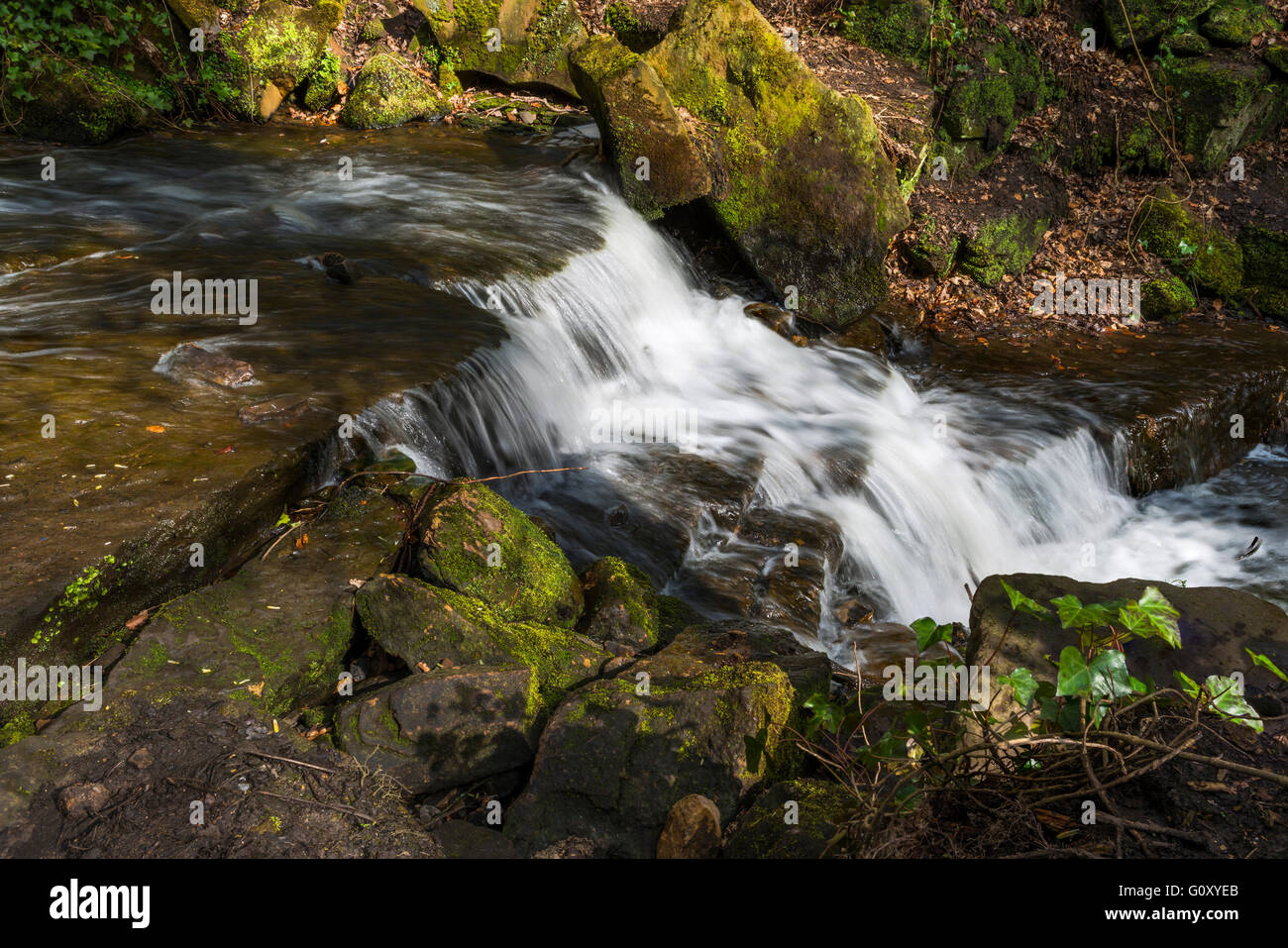 Lumsdale waterfall in matlock uk hi-res stock photography and images ...