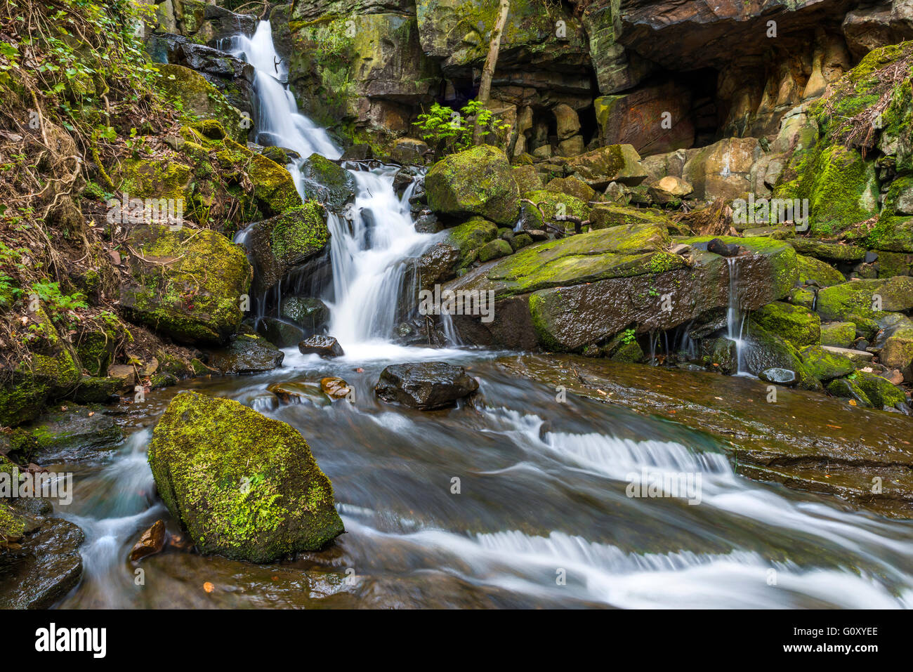 Lumsdale waterfall matlock hi-res stock photography and images - Alamy
