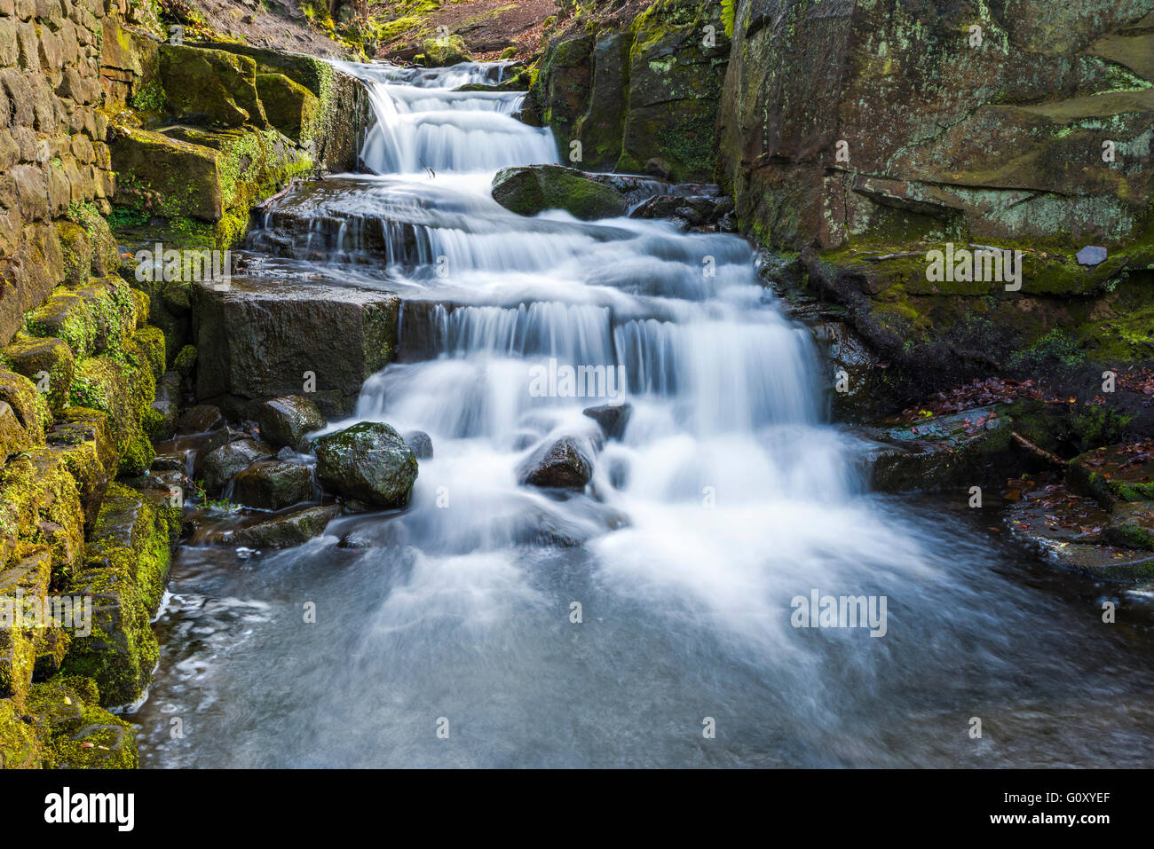 Lumsdale waterfall in Matlock, UK Stock Photo - Alamy