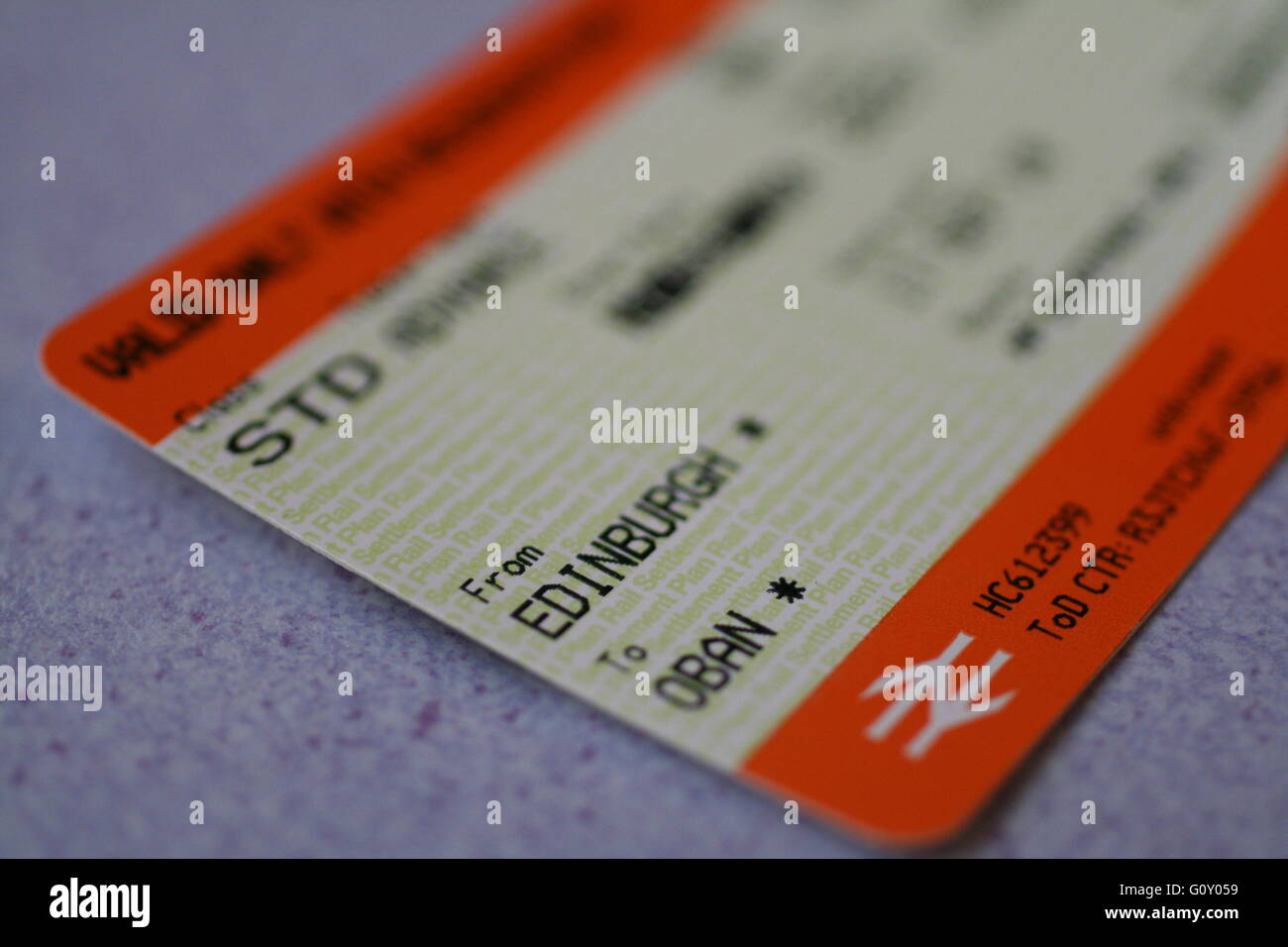 Scotland train ticket hi-res stock photography and images - Alamy