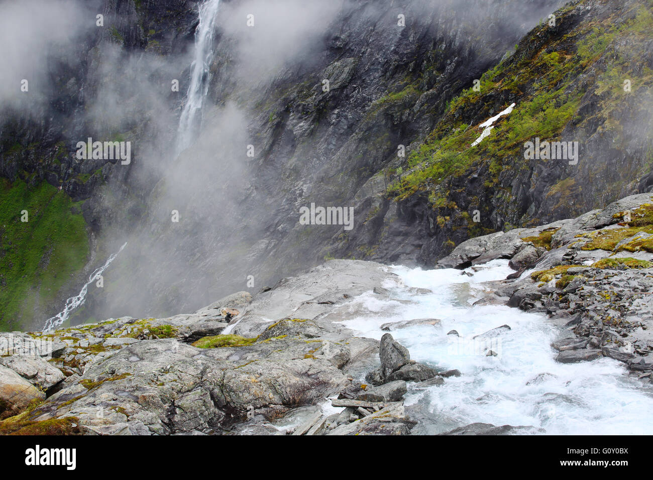 Beautiful mountain glacial river in high Norway mountains Stock Photo ...