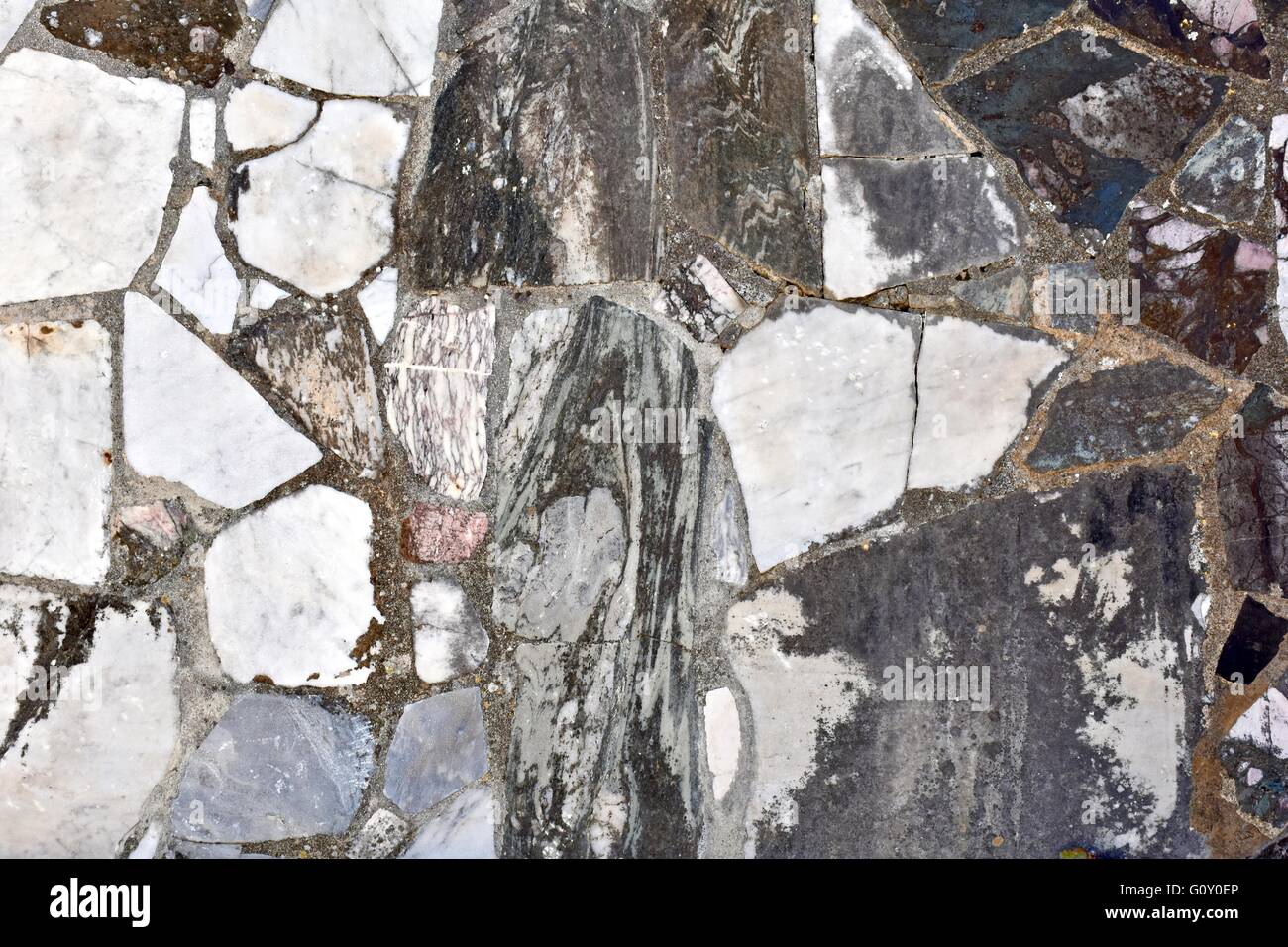 Brick wall with layered design pattern Stock Photo - Alamy