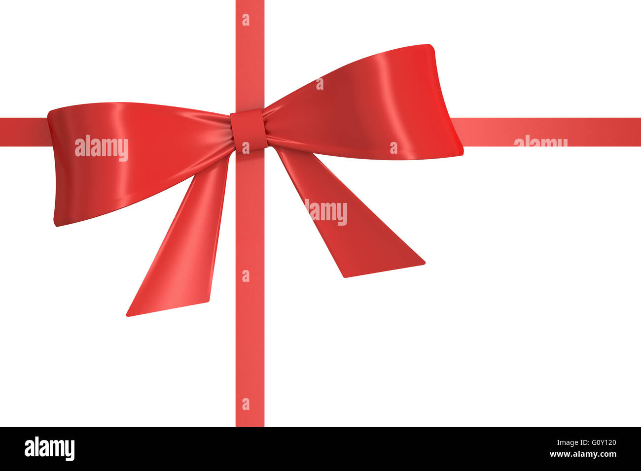 red gift ribbon, bow. 3D rendering isolated on white background Stock ...