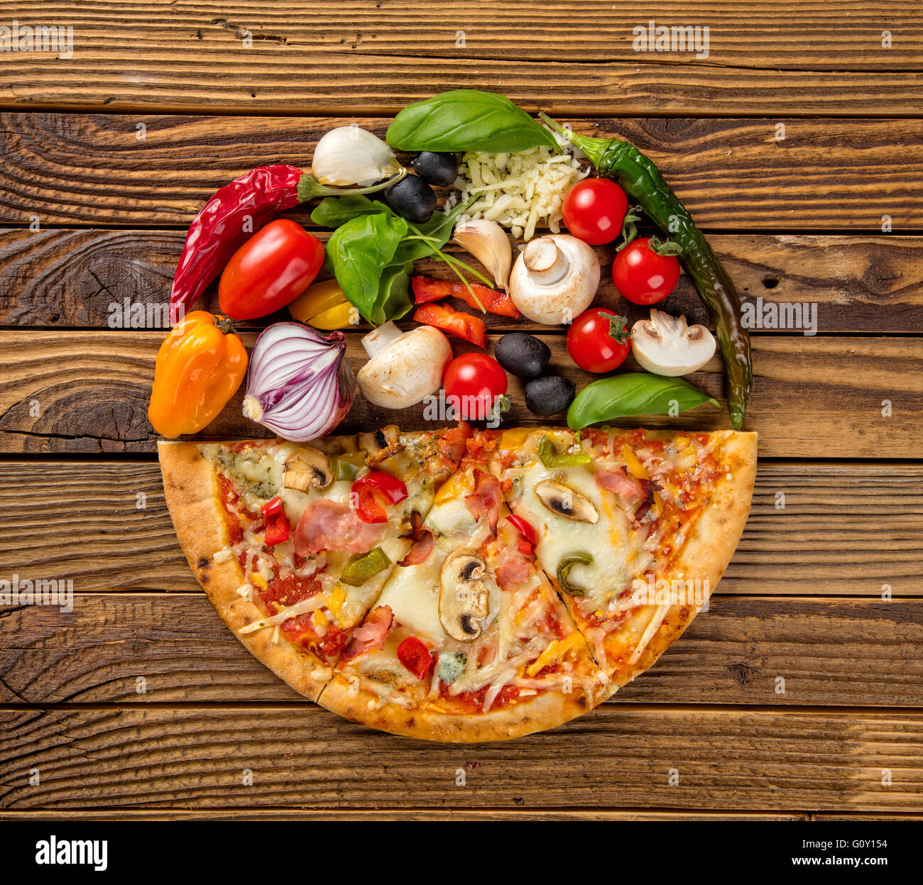 Half and half pizza hi-res stock photography and images - Alamy