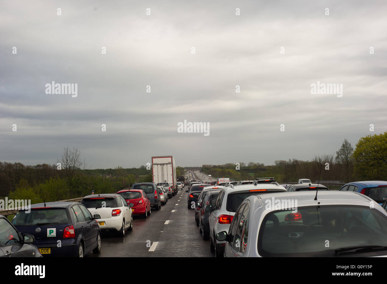 Traffic jam on a motorway Stock Photo - Alamy