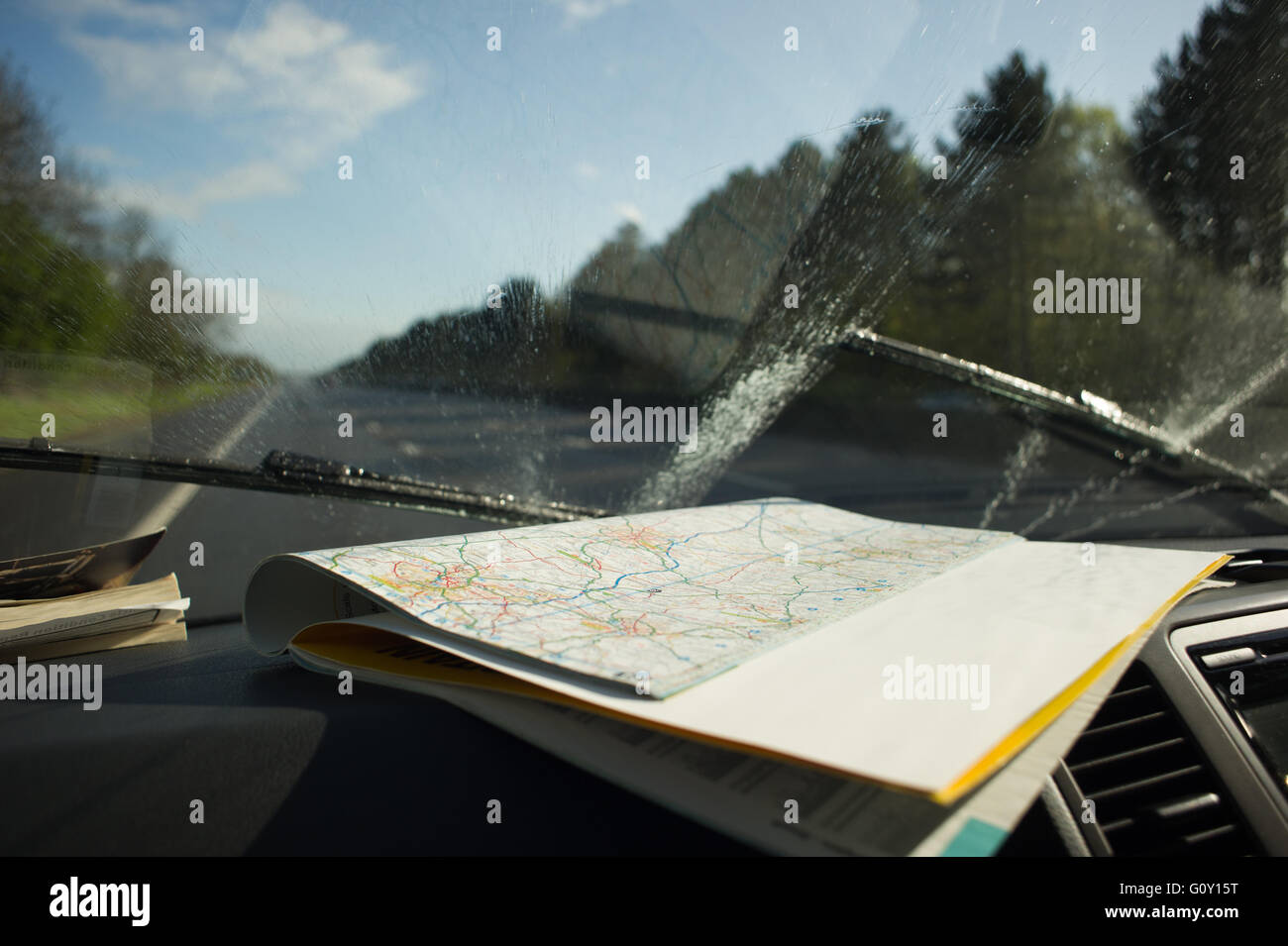 Paper road map dashboard hi-res stock photography and images - Alamy
