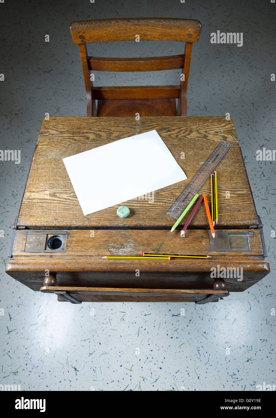 School exam desk gcse hi-res stock photography and images - Alamy