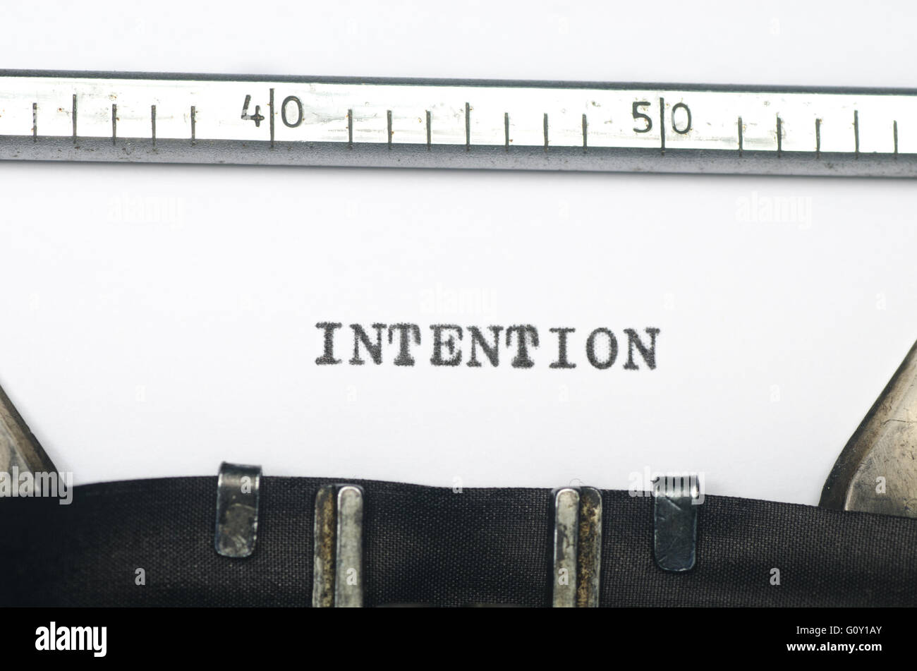 word intention typed on an old typewriter Stock Photo - Alamy