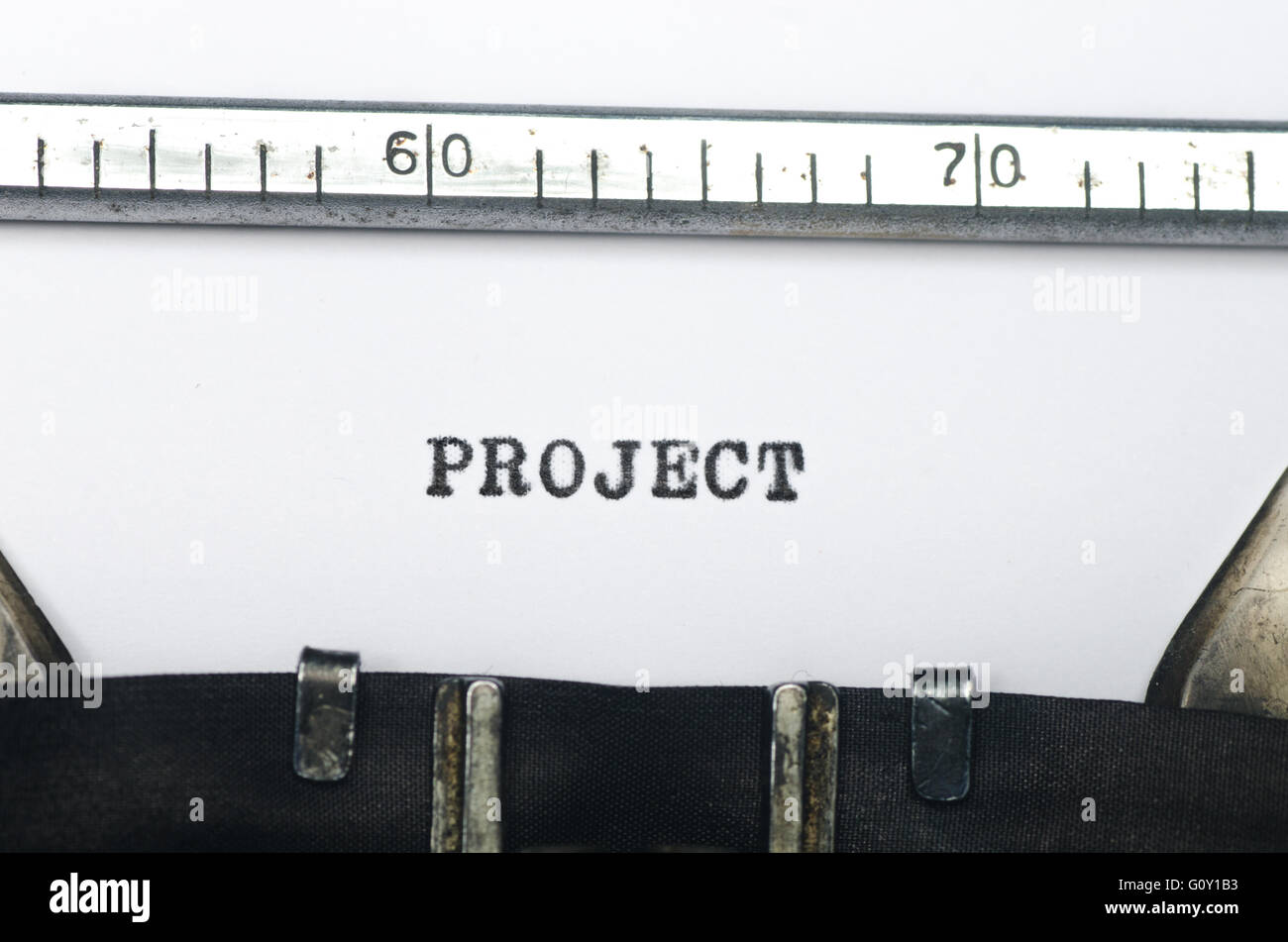 word project typed on an old typewriter Stock Photo - Alamy