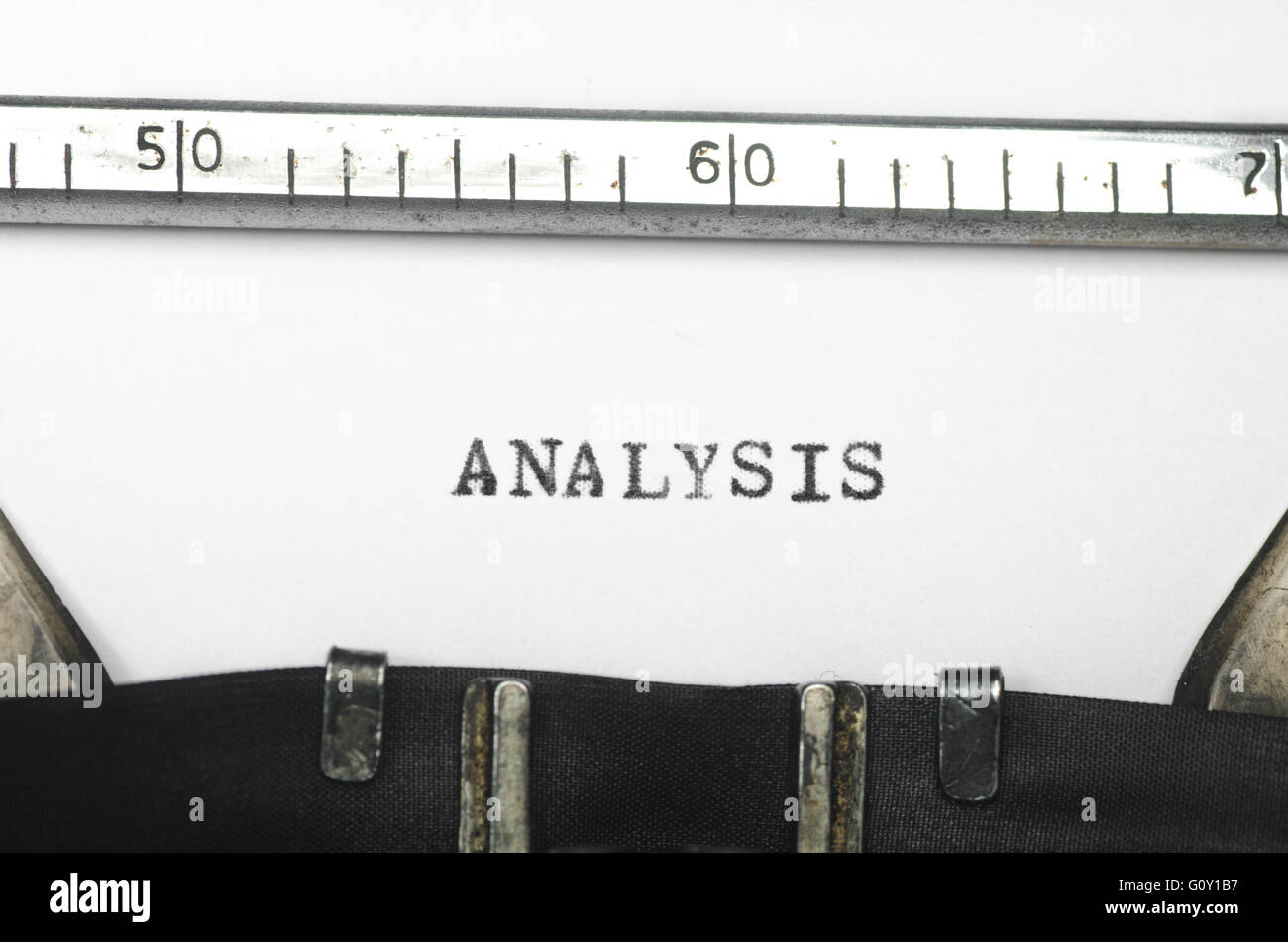 word analysis typed on an old typewriter Stock Photo - Alamy
