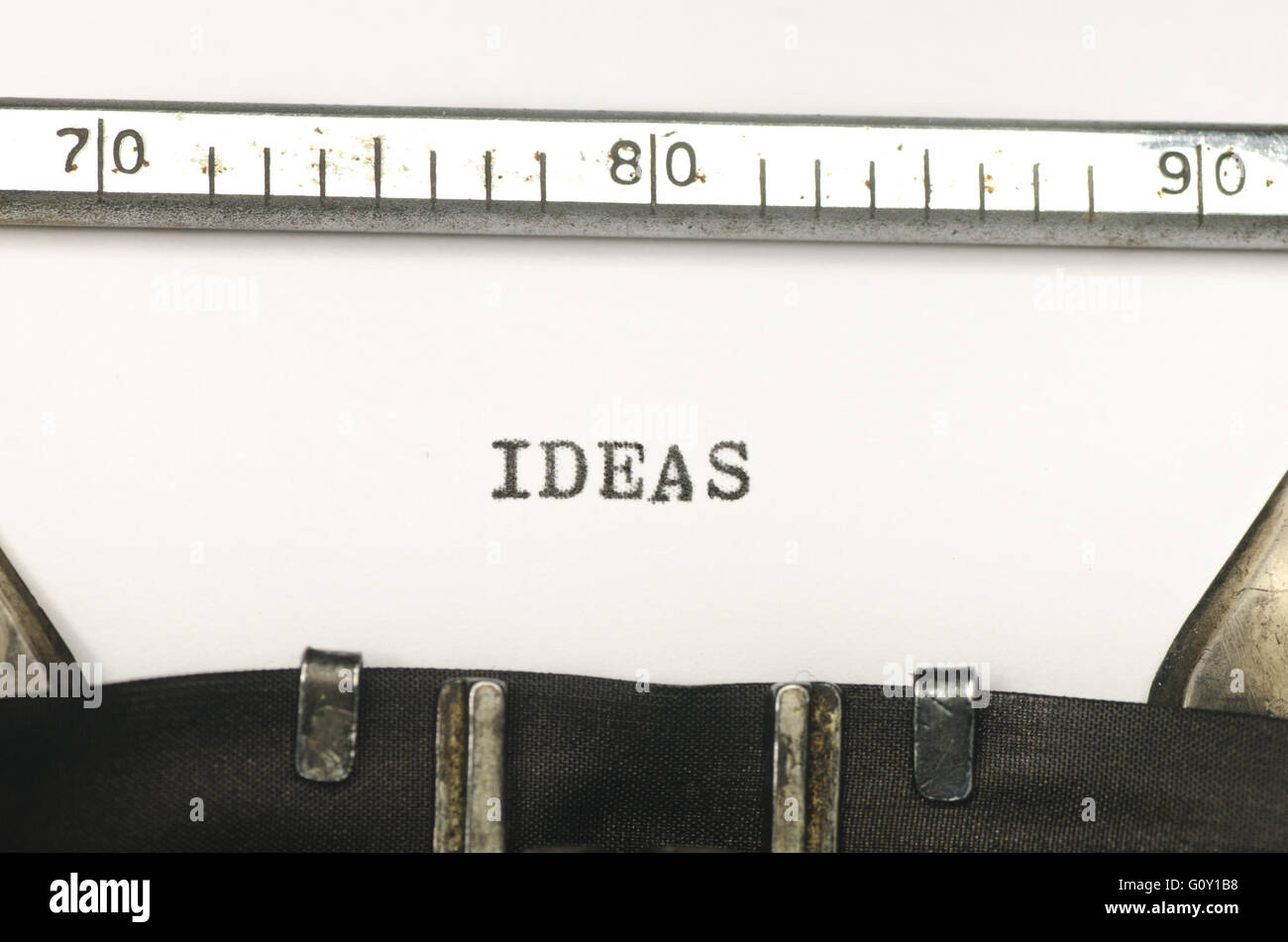 word ideas typed on an old typewriter Stock Photo - Alamy