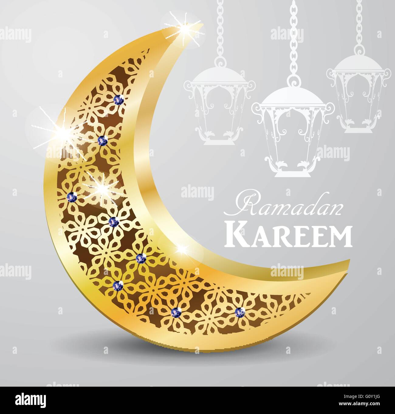 Ramadan kareem flat greeting Stock Vector Images - Alamy