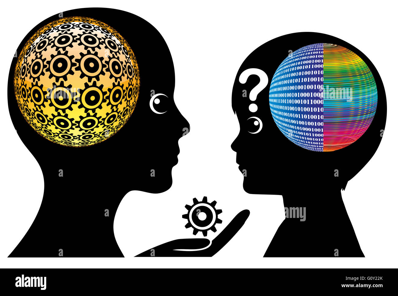 Misunderstanding Digital Kids Stock Photo - Alamy