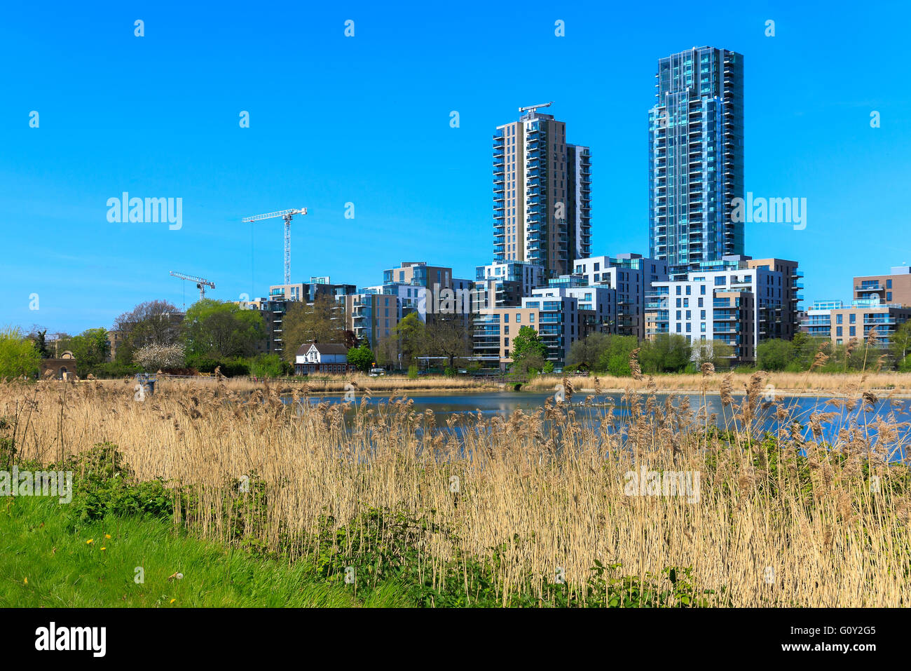 Woodberry wetlands nature reserve at Woodberry Down in London on a ...