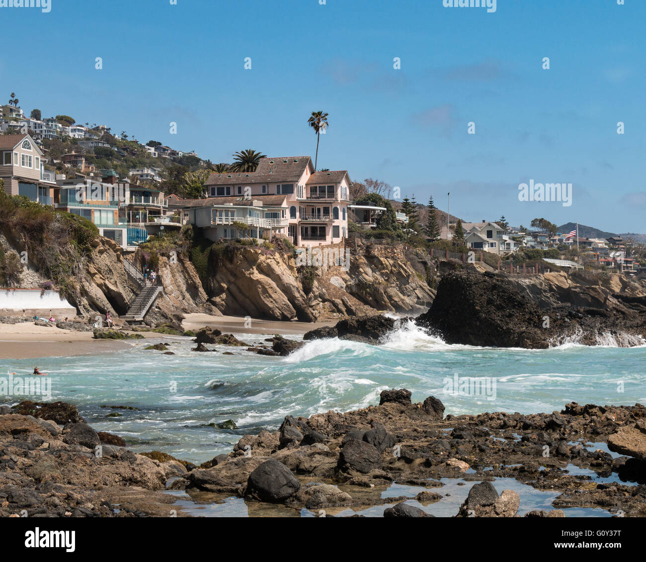 A Laguna Beach-side bluff at a rock formation called the "blowhole ...