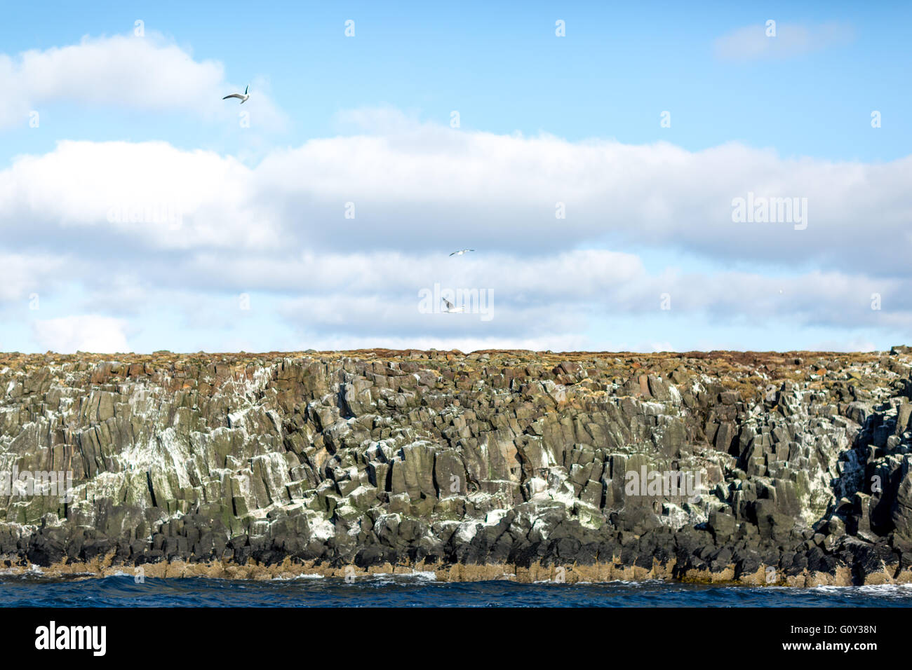 Interesting geographical rock formations on an Icelandic coastal island ...