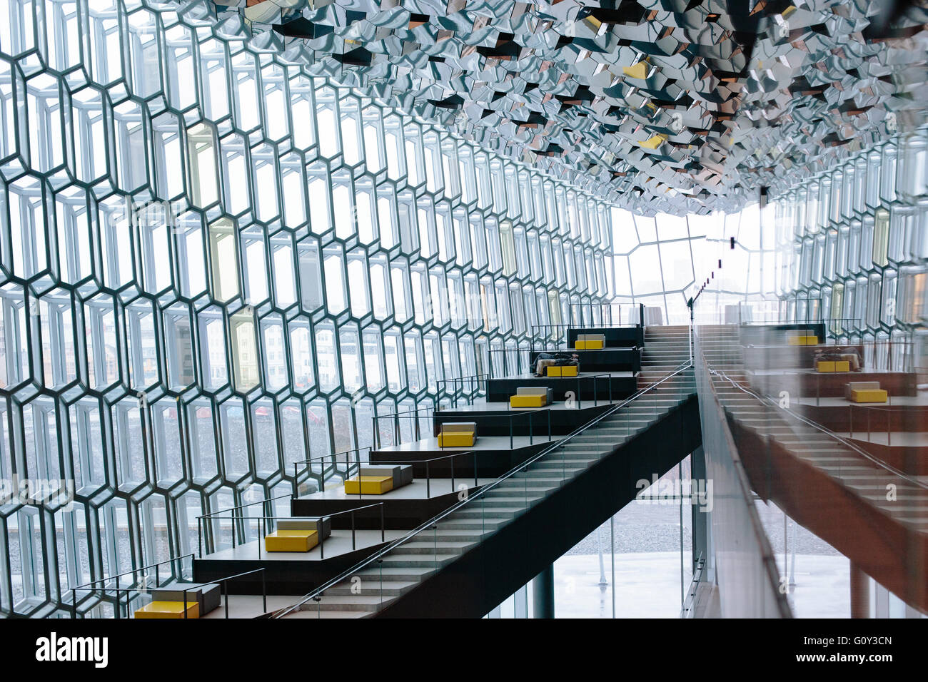 Interior Details of the Harpa Concert Hall in Reykjavik, Iceland Stock ...