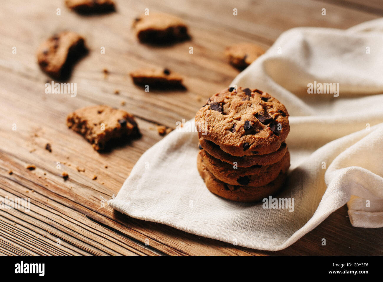 Stack of chocolate chip cookies Stock Photo - Alamy