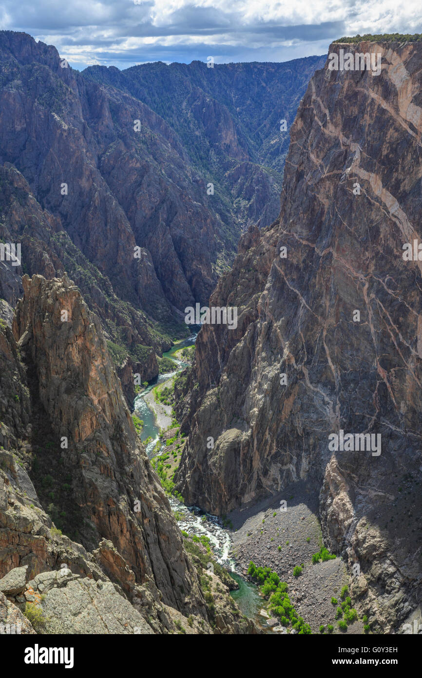 steep cliffs above the gunnison river viewed from painted wall view in ...