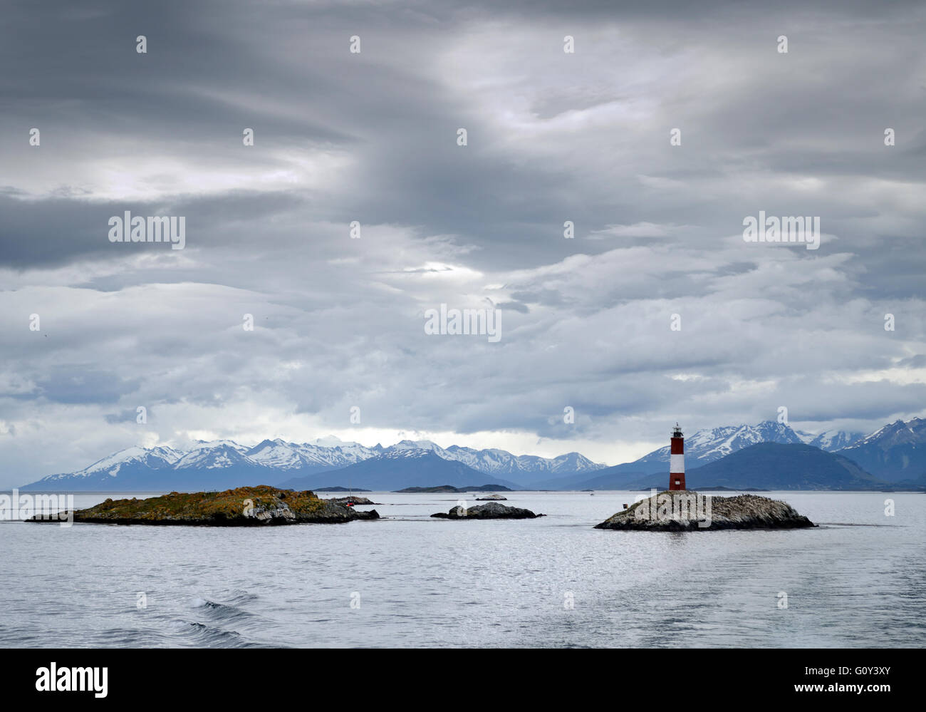 Beagle Channel lighthouse, Ushuaia, Tierra del Fuego, Argentina Stock ...