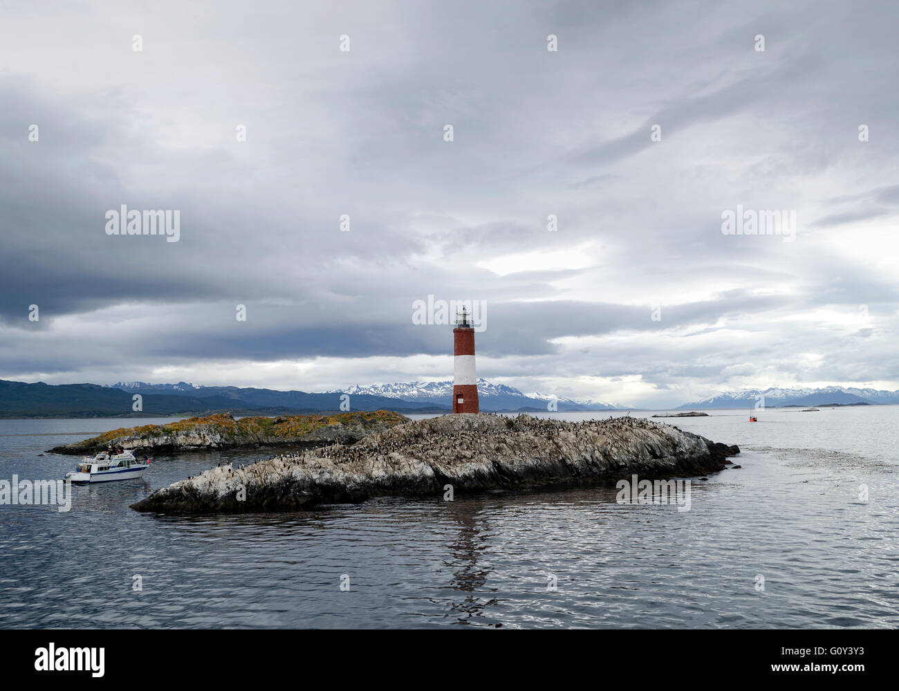 Beagle Channel lighthouse, Ushuaia, Tierra del Fuego, Argentina Stock ...