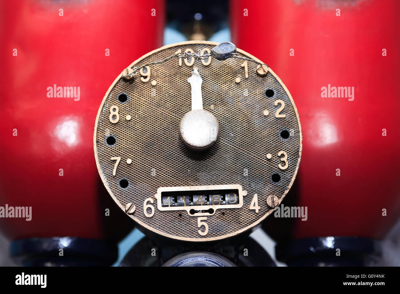 Closeup of old fuel pump dial with arrow Stock Photo - Alamy