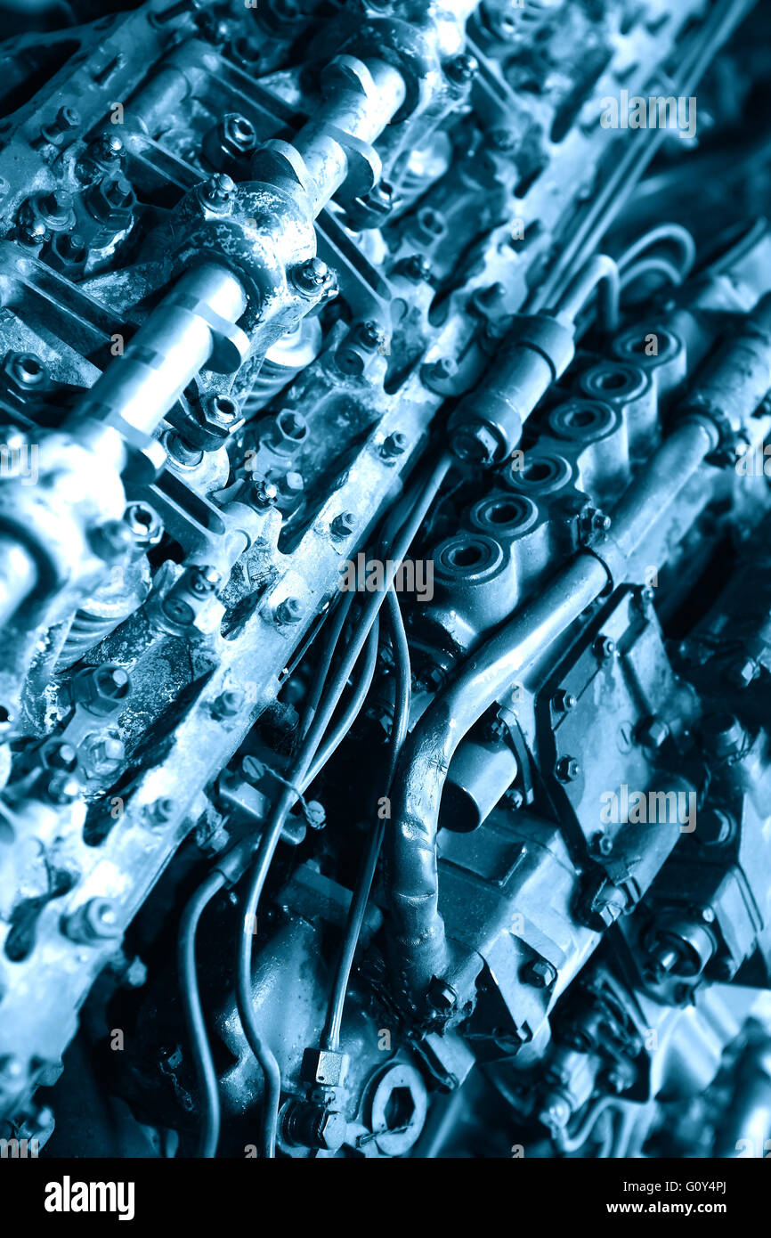 Engine background. Closeup of old aviation engine Stock Photo - Alamy