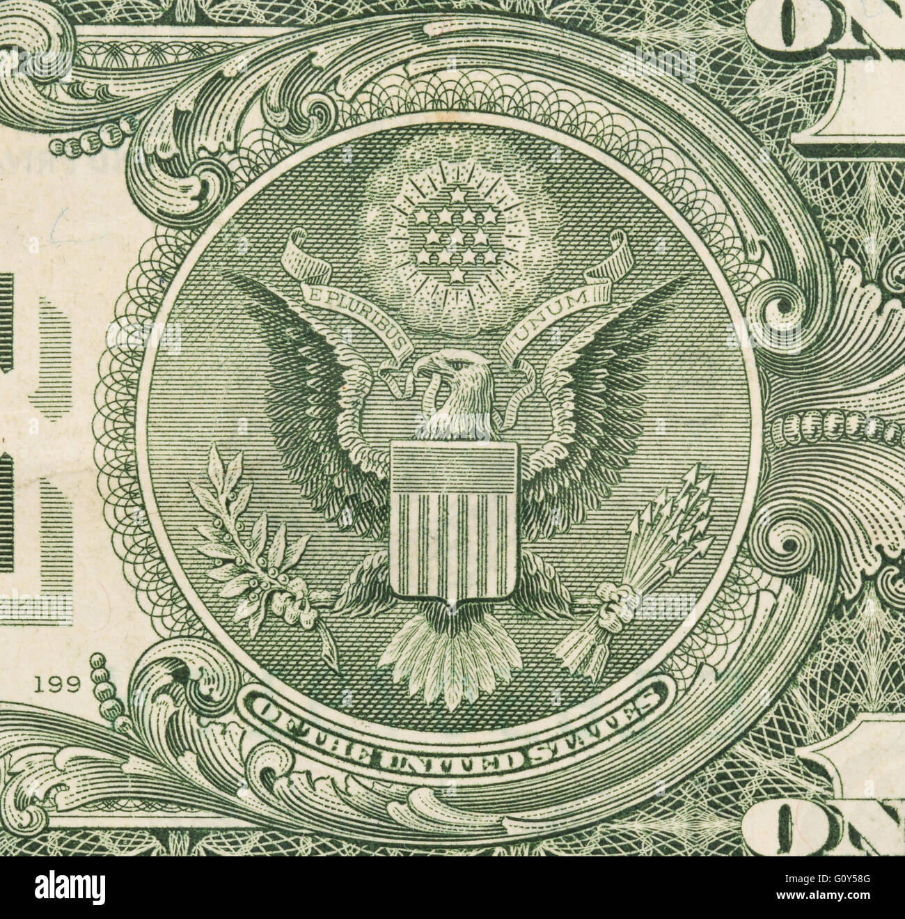 1 dollar bill reverse hi-res stock photography and images - Alamy