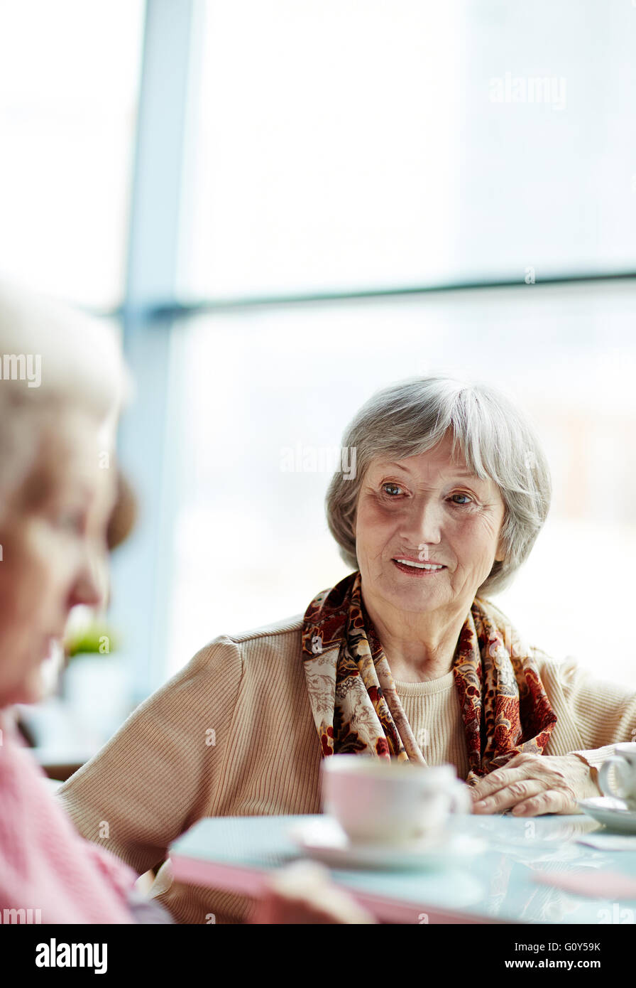Seniors at cafe Stock Photo - Alamy