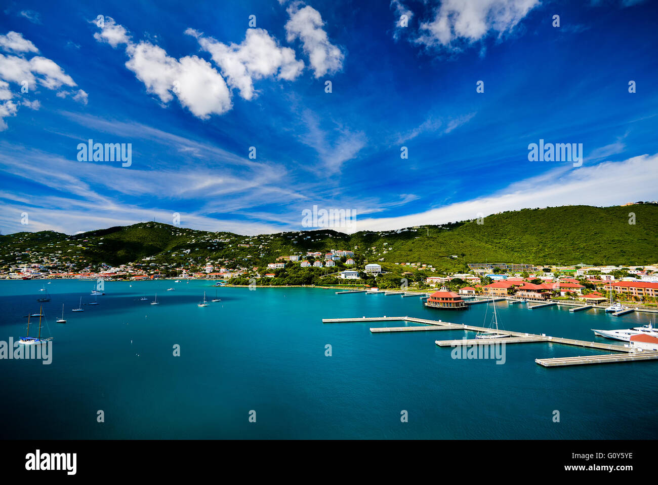 Sunset in St. Thomas from Carnival Cruise Stock Photo - Alamy