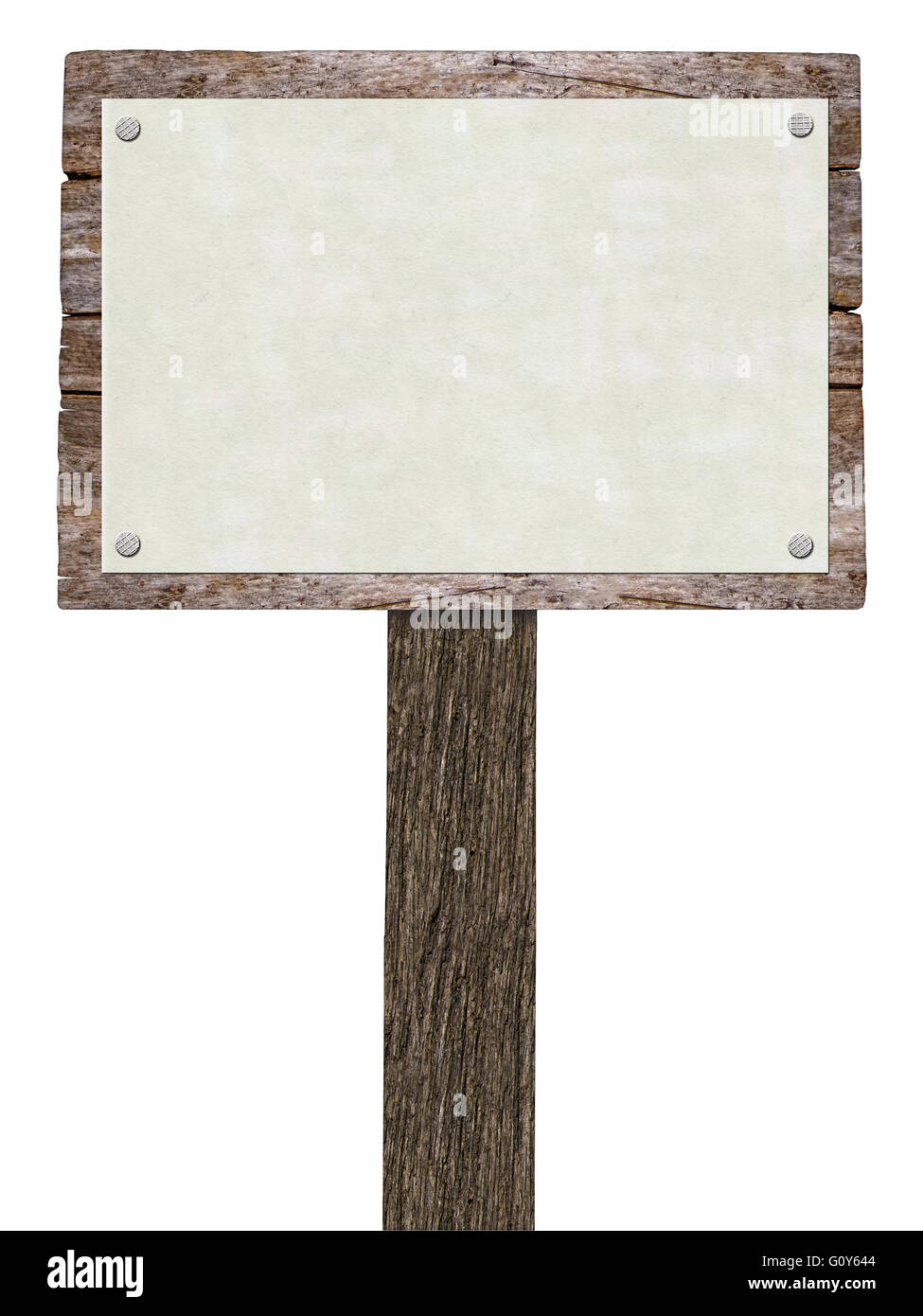 Blank Wooden Signboard With copy space Stock Photo - Alamy