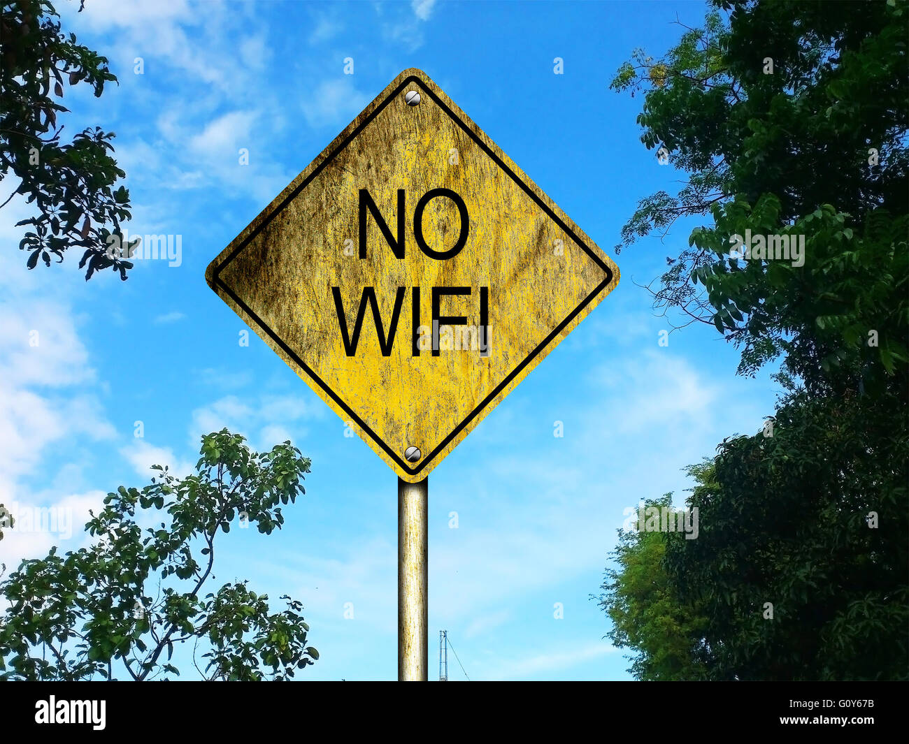No Wifi Road Sign Stock Photo - Alamy