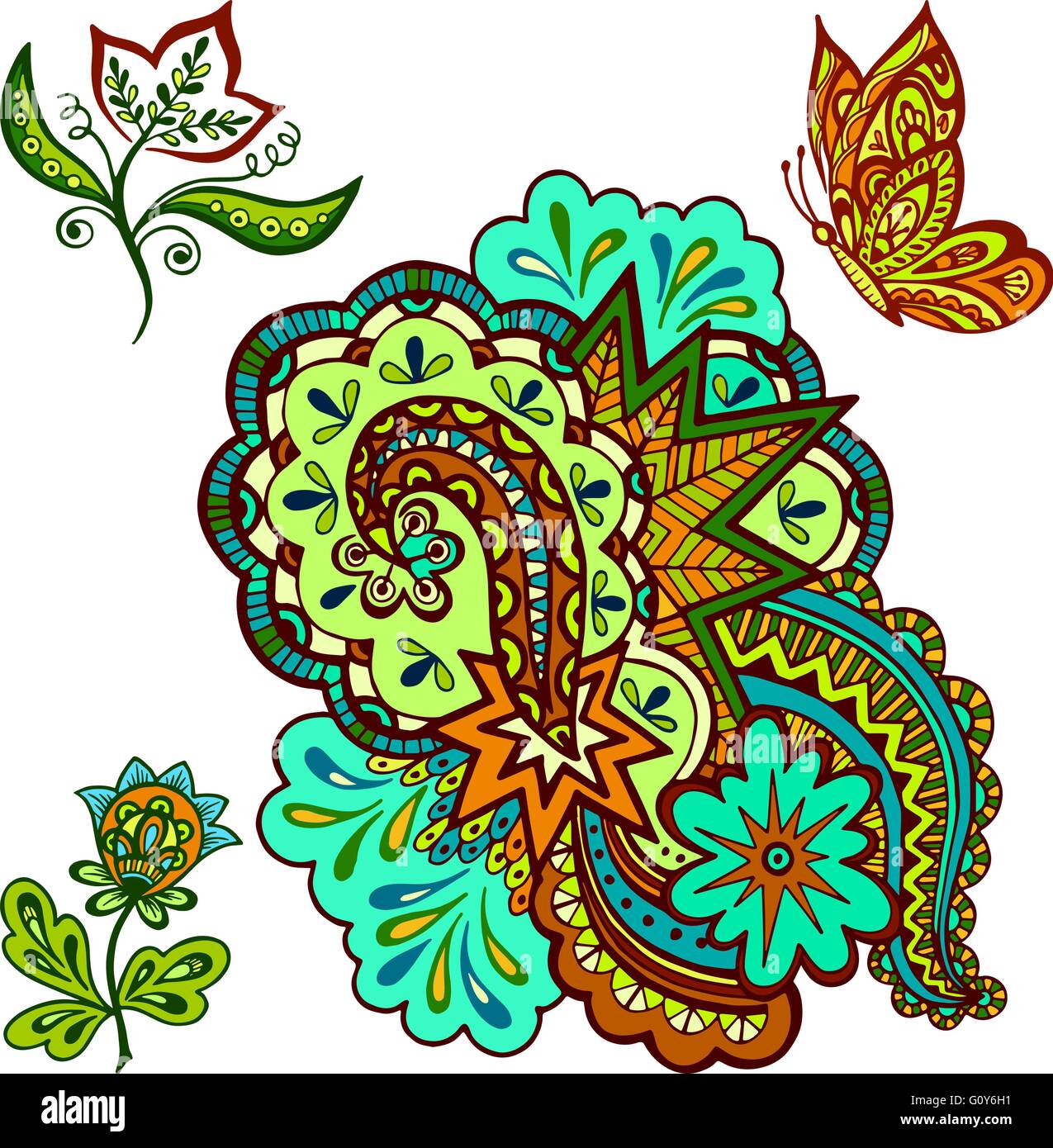 Retro butterfly label vector Stock Vector Images - Alamy