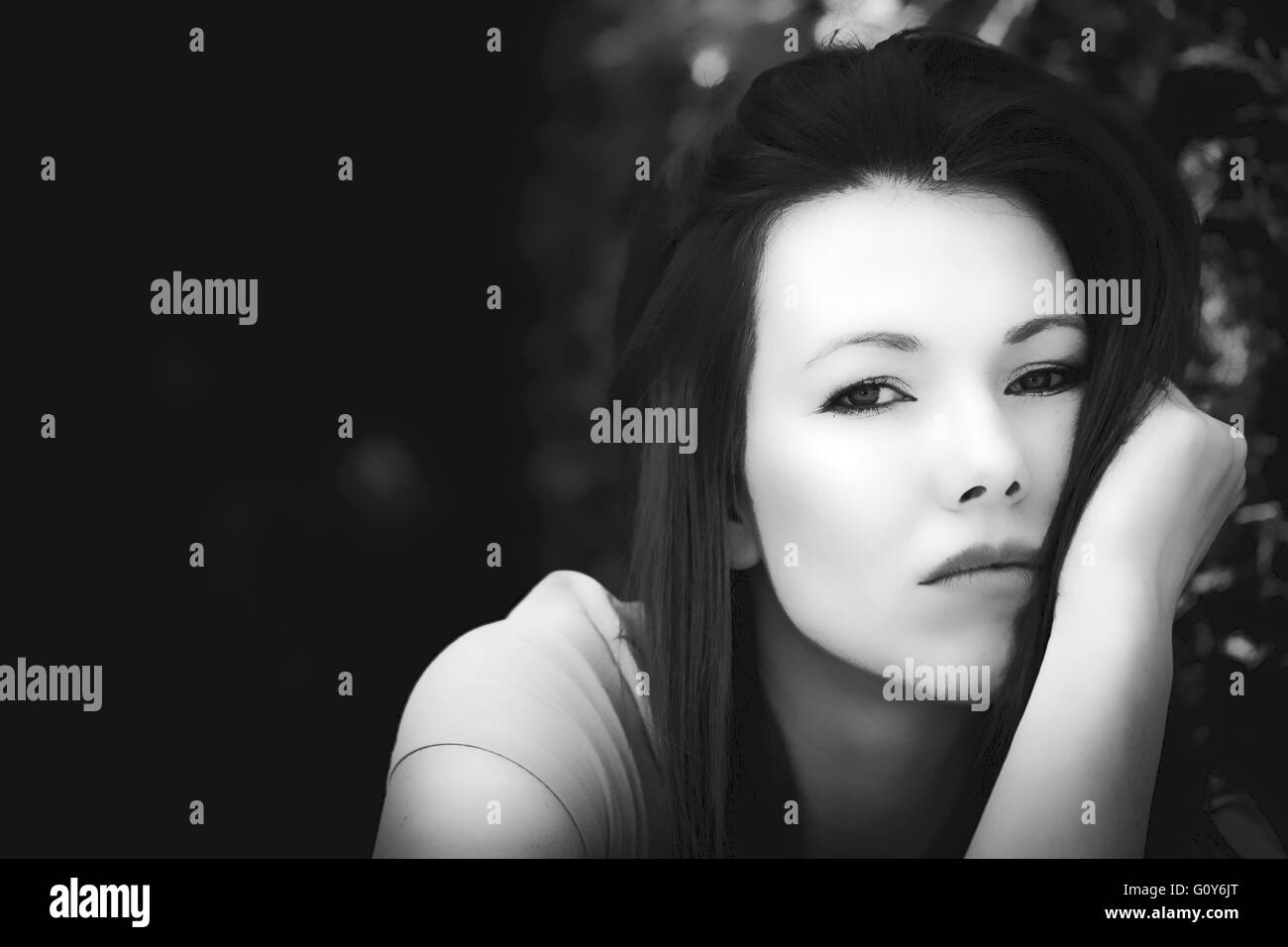 Woman feeling shy hi-res stock photography and images - Alamy