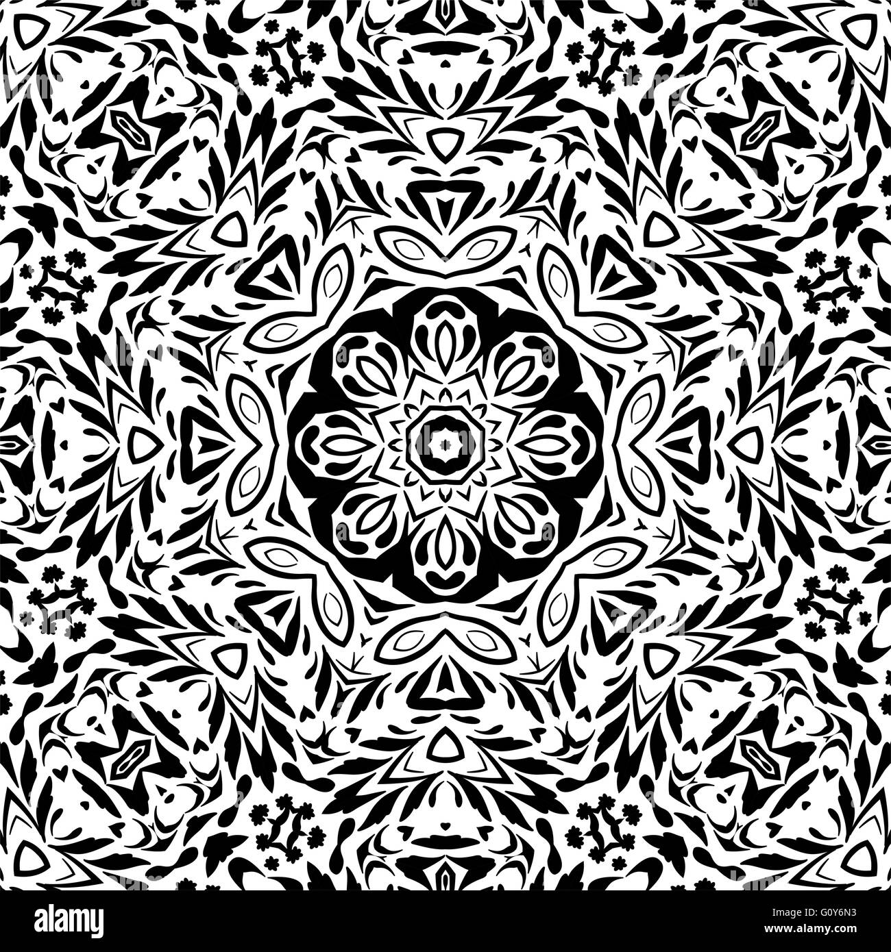 Seamless Outline Floral Pattern Stock Vector Image & Art - Alamy