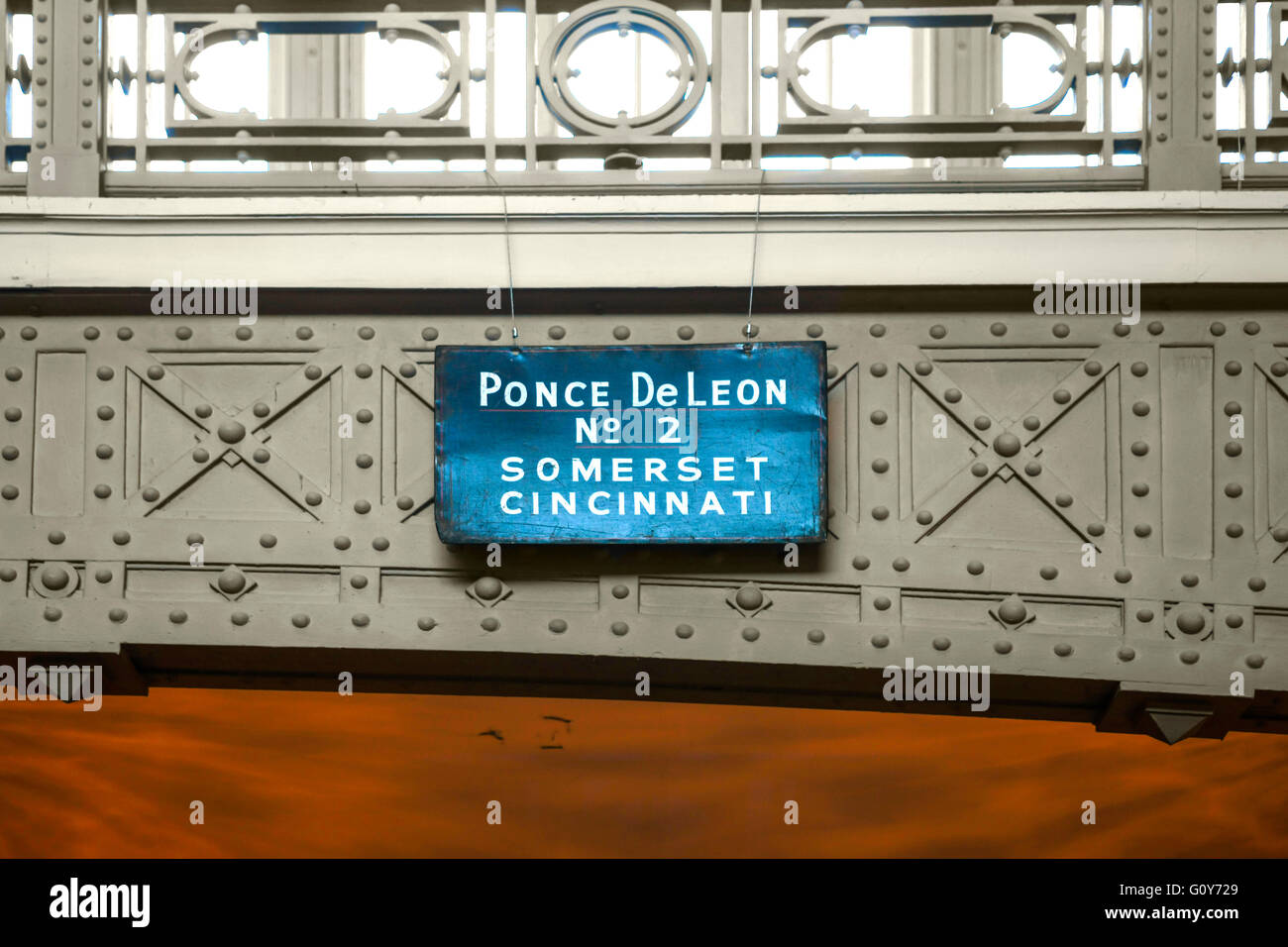 Railway track sign hanging in the Chattanooga Choo-Choo hotel in ...