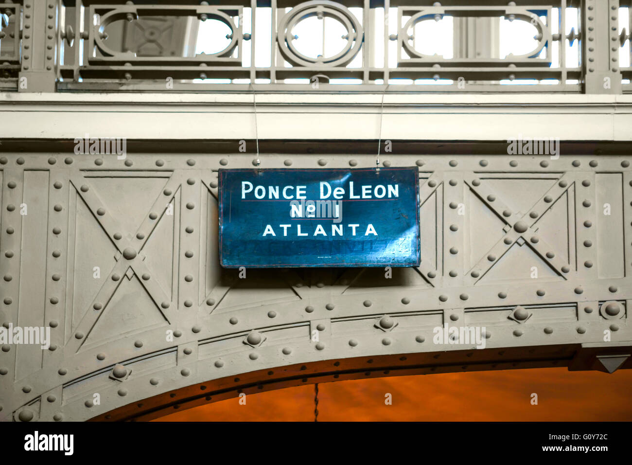 Railway track sign hanging in the Chattanooga Choo-Choo hotel in ...